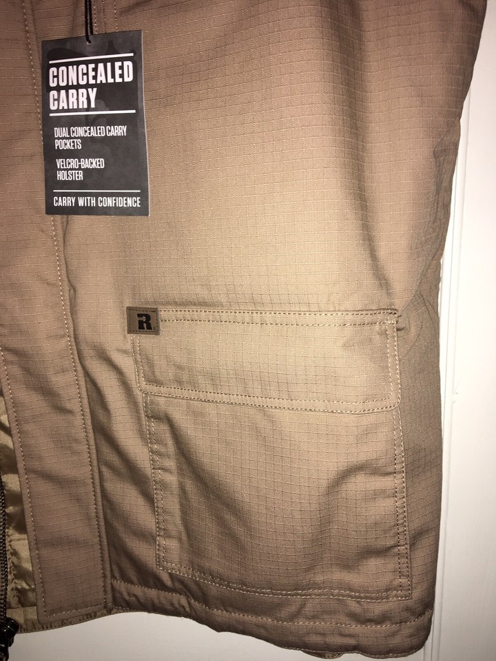WRANGLER RIGGS FOREMAN INSULATED VEST MENS CONCEAL CARRY TAN W/H ...