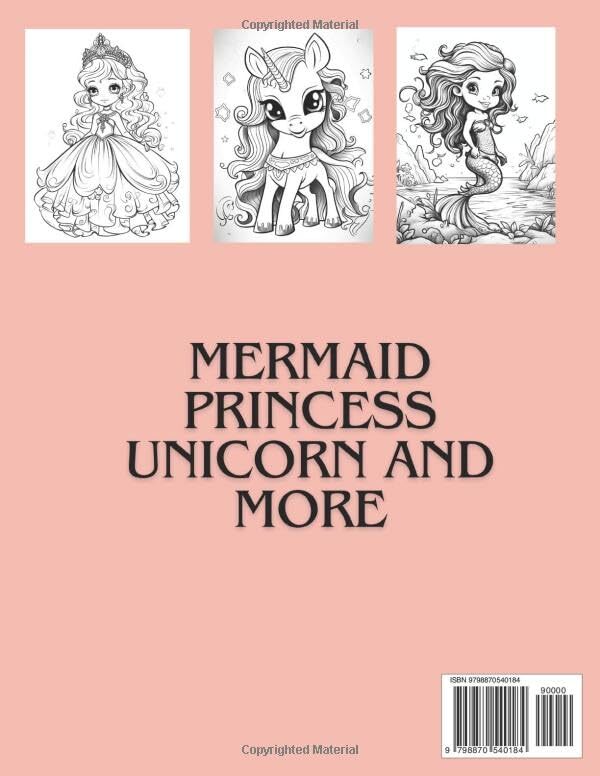 Mina Meg Royal Adventures: Mermaid, Princess, Unicorn Coloring Book ...