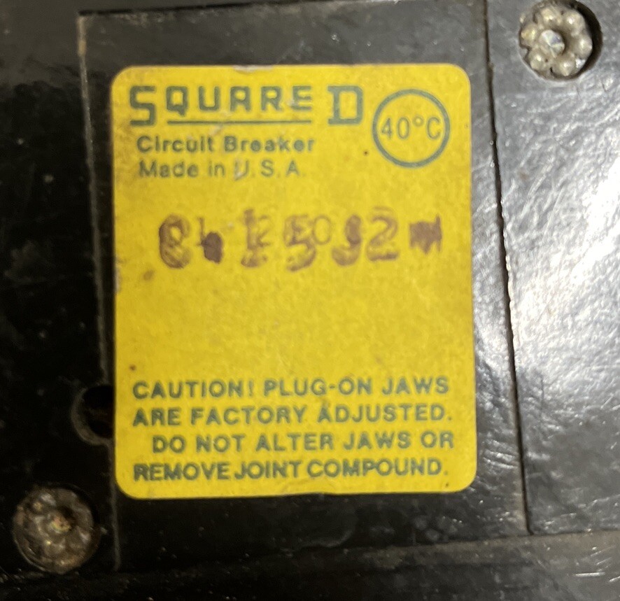 Square D Q12100TF Q1 Series 100A 2 Pole 240Vac Main Circuit Breaker for ...