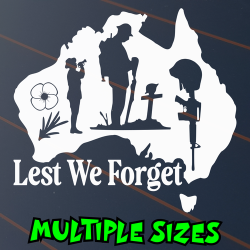 Lest We Forget Sticker Car Decal Anzac Day Remembrance Australian Army ...