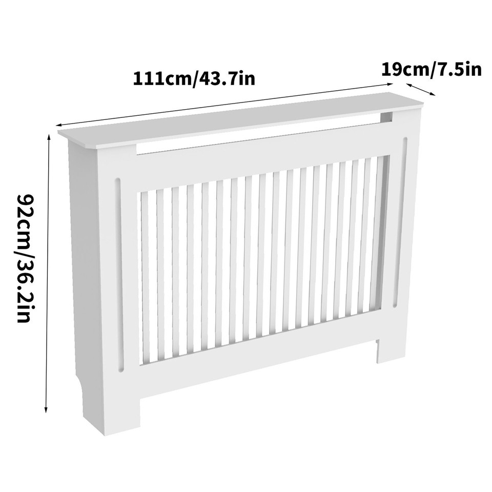 Premium Large 92CM Tall Radiator Cover Bar Wall Cabinet MDF Grill Shelf ...