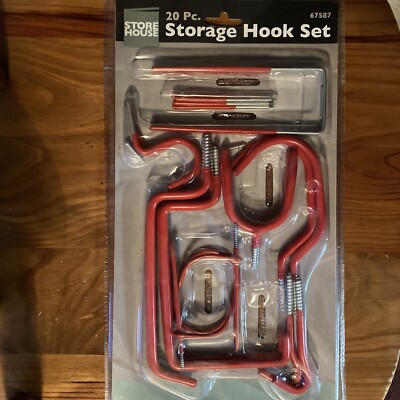 Storage Hook Set 20 pcs NIB Galvanized Steel Vinyl Coating Size Range 3 ...