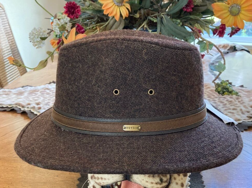 New Stetson Men Safari Fedora Hat L Wool Blend Sun Shady Repel Rain ...