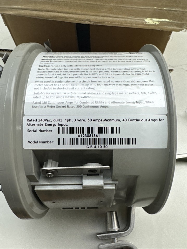 ConnectDER 50 Amp Solar Meter Socket Adapter G-B-4-10-50 | eBay