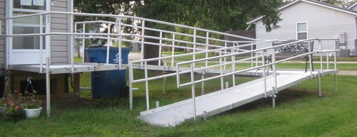 Large Aluminum Handicap Ramp RAMPIT With Hand Rails And Hardware ...