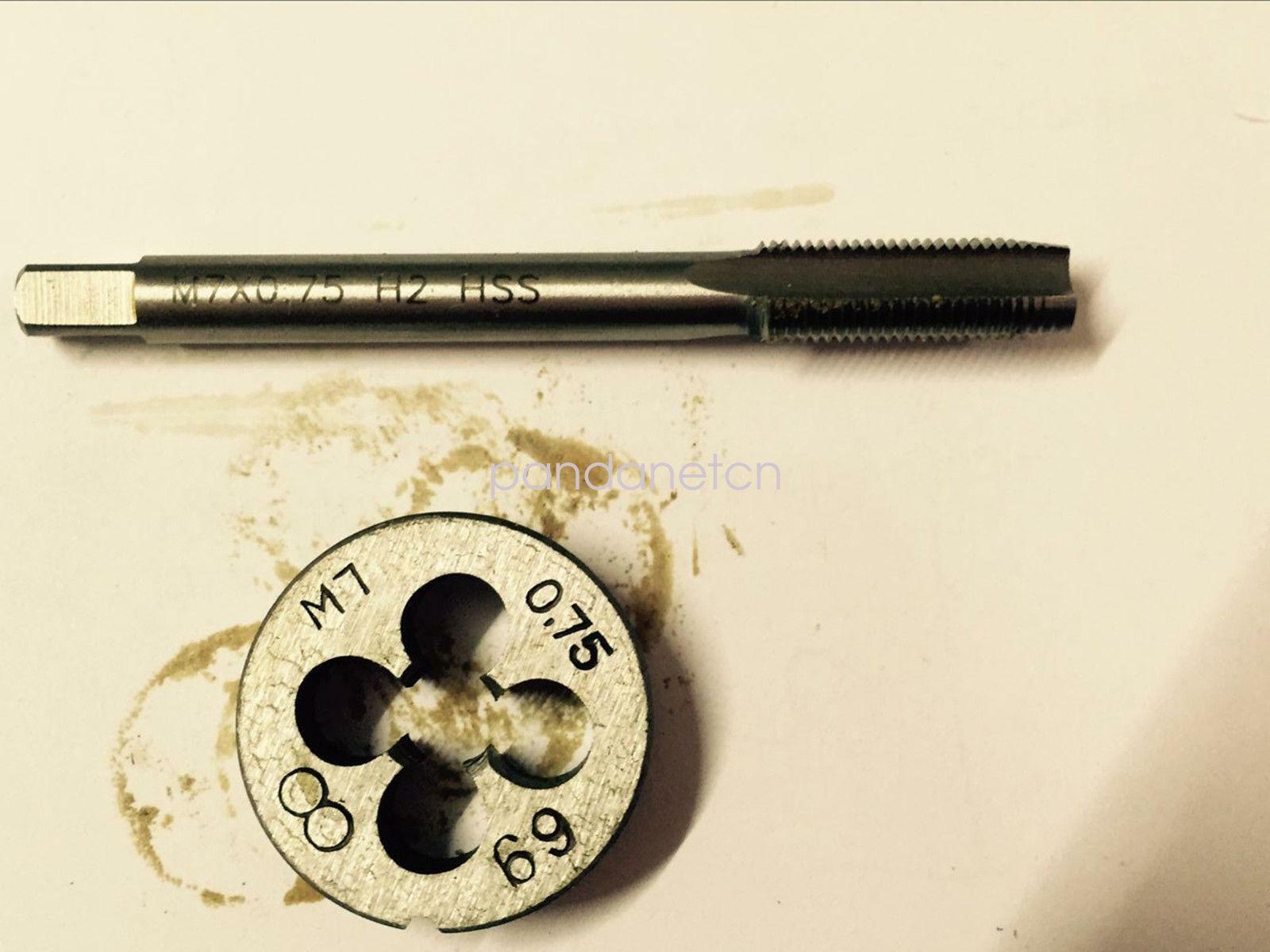 1pcs HSS Machine M7 X 0.75mm Plug Tap and 1pcs M7 X 0.75mm Die ...