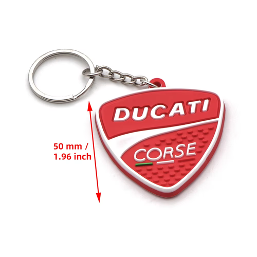 Ducati Motorcycle Rubber Keyring Keychain Key Ring Red White Ducati ...