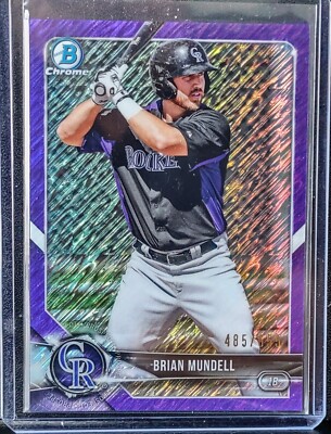 2018 Bowman Chrome Prospect Brian Mundell Purple Shimmer 485/655 #BCP ...