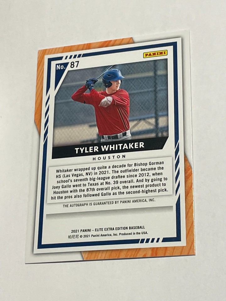 Tyler Whitaker - 2021 Panini Elite Extra Edition #87 Autograph ON-CARD ...