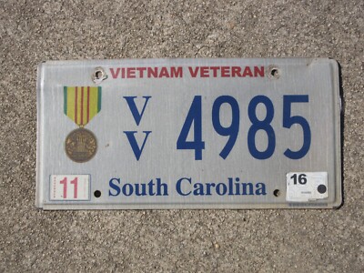 South Carolina Vietnam Veteran License Plate SC Navy Air Force Marines ...