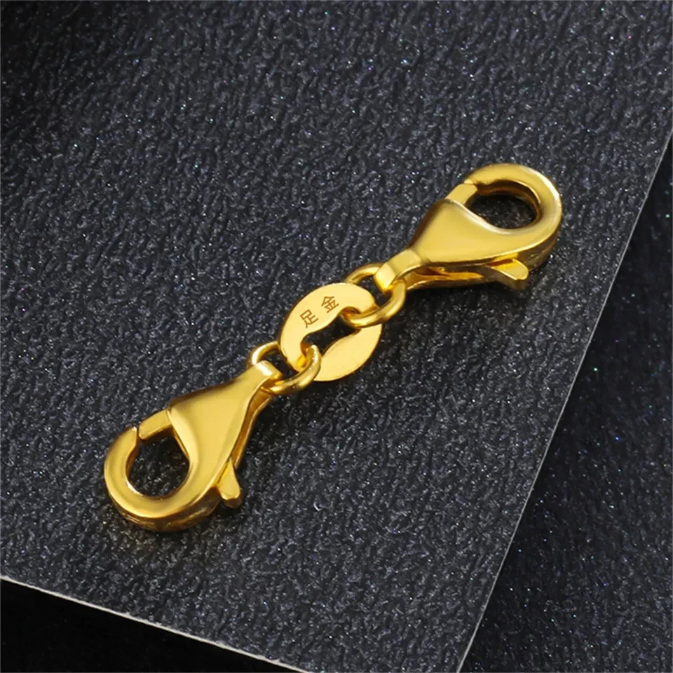 Pure 999 24K Yellow Gold Lobster Clasp Extend Connector Diy For Chain 0 ...