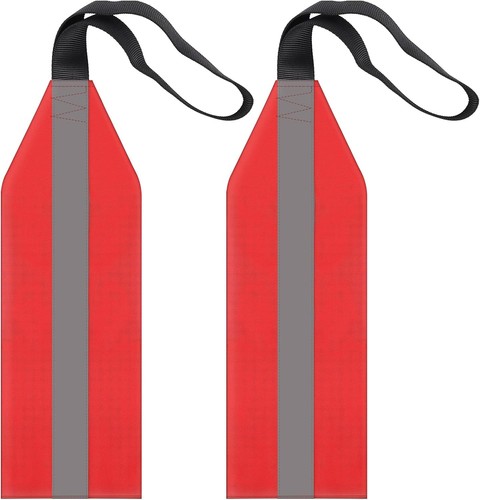 2 Pack High Visibility Safety Flag Red Warning Flag with Reflective ...