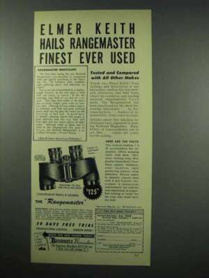 1952 Bushnell Rangemaster Binocular Ad - Elmer Keith | eBay