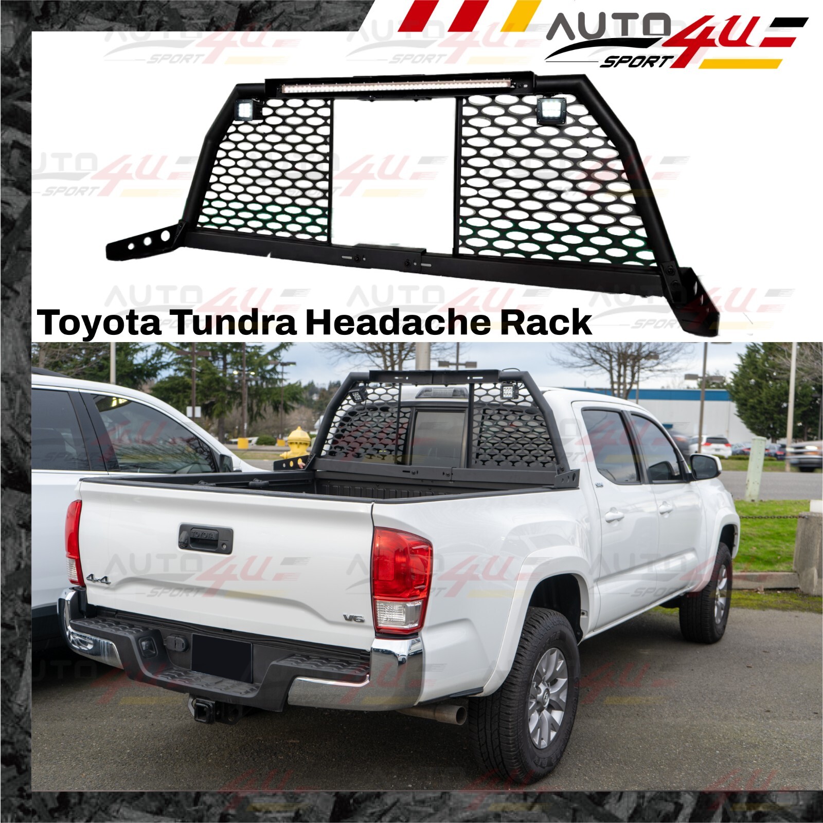 Fits Toyota Tundra LED Reinforced Steel Adjustable Roll Bar Headache ...