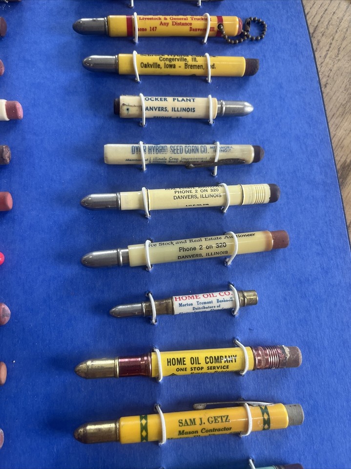 Lot Of 47 Local Advertising Bullet Pencils All Mason Tazewell Logan Co ...
