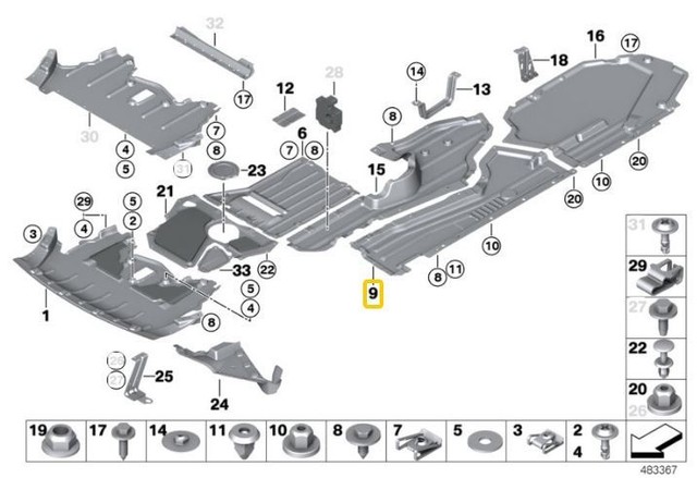 Genuine BMW OEM 51757158403 Underbody Panelling Left for sale online | eBay