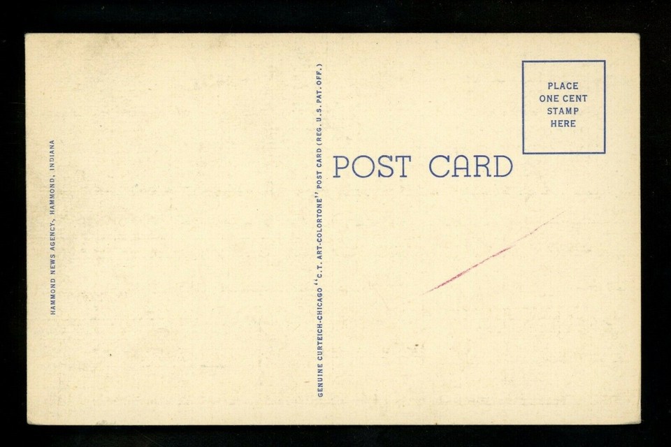Post Office postcard Indiana IN Hammond Court House flag street view | eBay