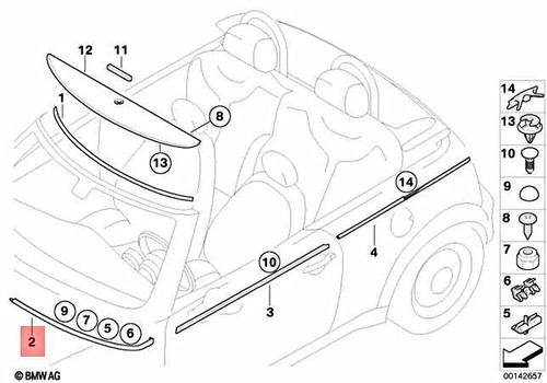 Genuine MINI R50 R52 R53 Windshield Bottom Cover Moulding Right OEM ...
