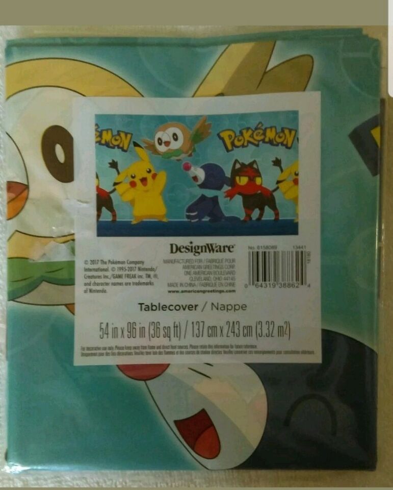 Pokemon Pikachu Plastic Tablecover Birthday Party Supplies 1 Per Pkg 54 ...