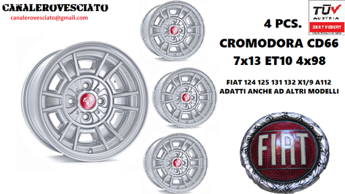 4 Cerchi Fiat 124 128 Cromodora CD66 7x13 4x98 13 pollici felgen wheels ...