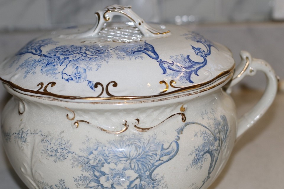 Antique Alba China BONA FAMA EST MELIOR ZONA AUREA PITCHER BASIN 1850 ...