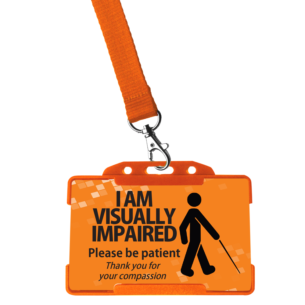 I am visually impaired - Awareness Card and Lanyard - 6 colours to ...