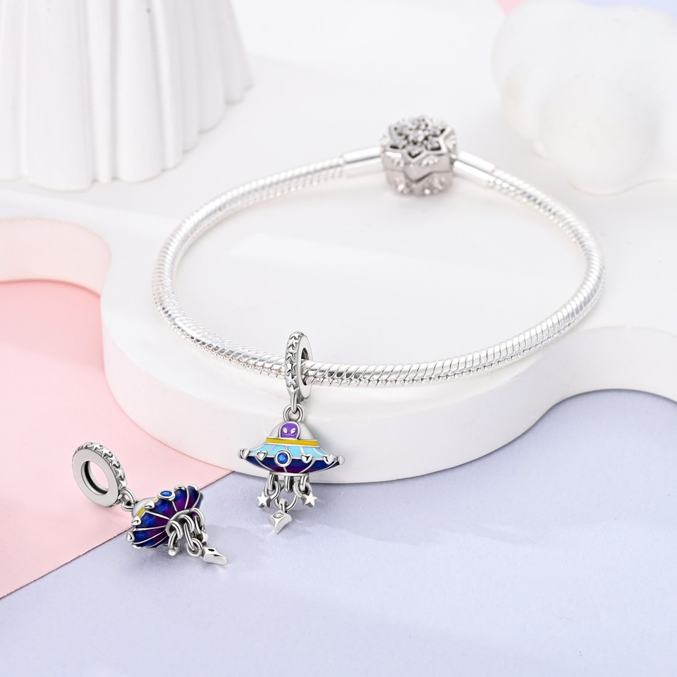 LAZA Optional 925 Sterling Silver DIY Charms CZ Space Insect fit Women ...