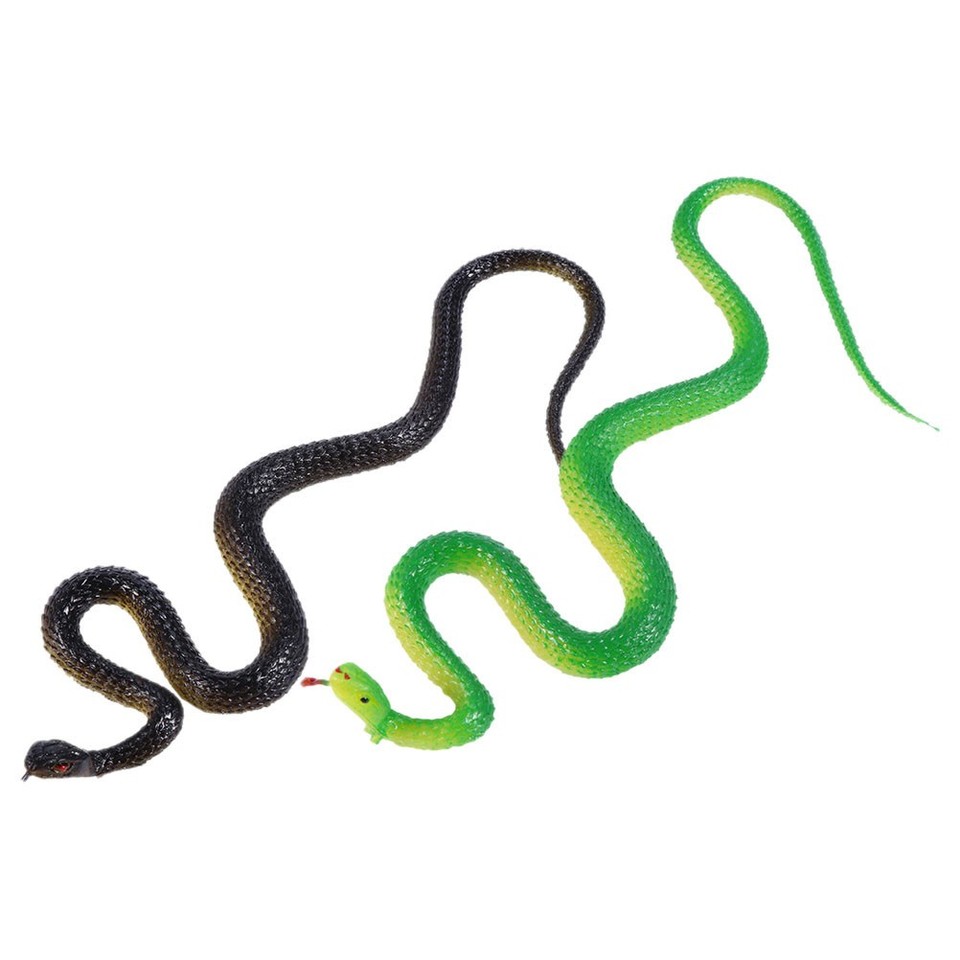 2 Pcs Reptile Toys Snake Figurines Small Fake Figures Miniature Statue ...