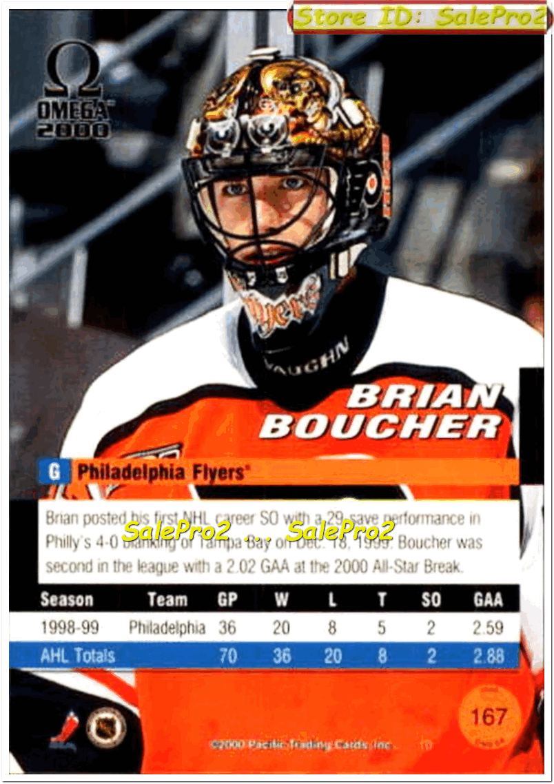 1999-00 Pacific Omega - #167 Brian Boucher for sale online | eBay