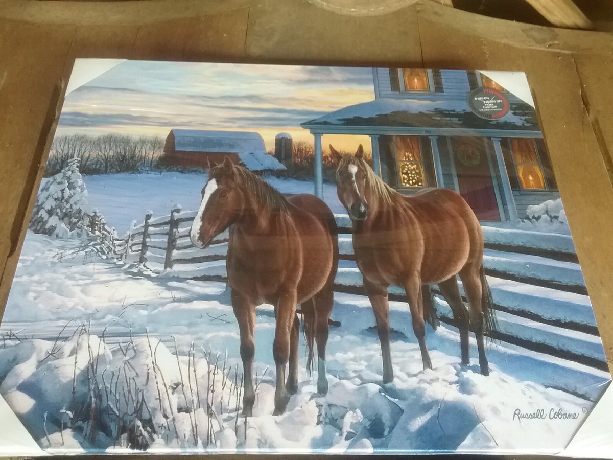 Lighted Canvas Art Horses 7 Running Horses With Led Frame At