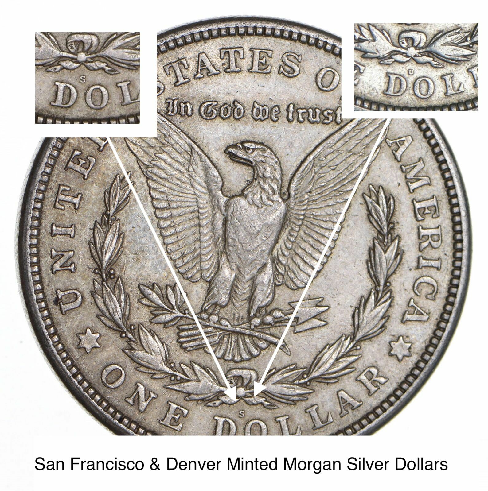 1921 D & S - 2 Coin Mint Mark Set Morgan Silver Dollar 90% Eagle Last ...