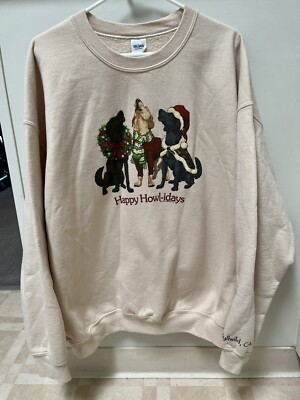 Christmas Dog Sweatshirt 3 howling Labs Happy Howlidays crewneck unisex ...