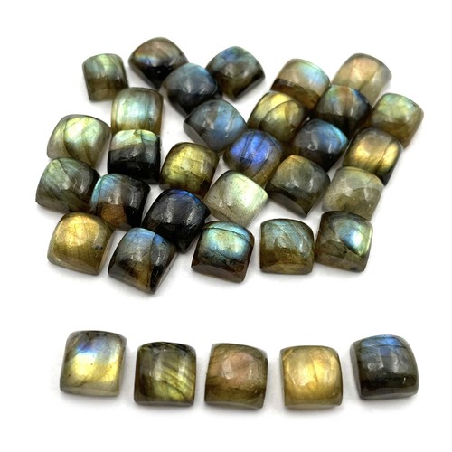 Natural Labradorite Square Loose Gemstone Cabochon Lot 39 Pcs 8 MM 120 ...
