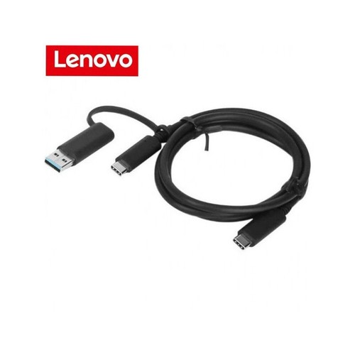 Genuine Lenovo Hybrid USB C to USB C Cable 1m 3ft with USB A Adapter ...