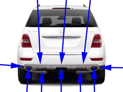 MERCEDES BENZ ML-CLASS REAR BUMPER CHROME MOULDING ML350 ML450 2010 ...