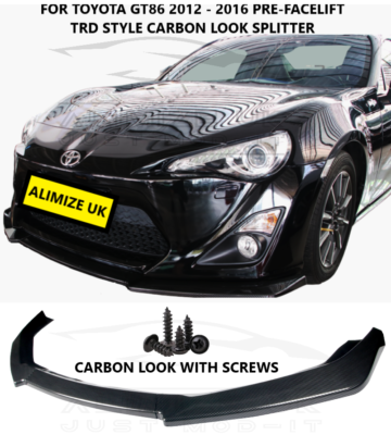 FOR TOYOTA GT86 86 2012 2016 AERO FRONT LIP SPLITTER SKIRT DIFFUSER ...