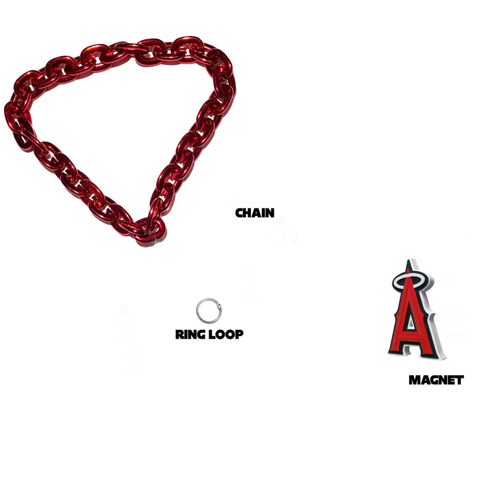 New MLB Los Angeles Angels RED Burgundy Fan Chain Necklace Foam | eBay