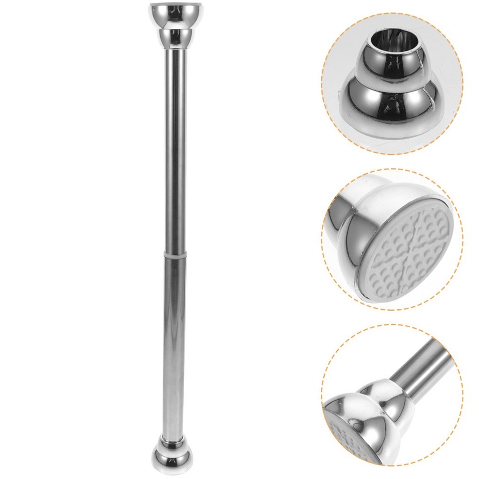 Spring Tension Curtain Rod Non-Slip Shower Rod Stainless Steel Curtain ...