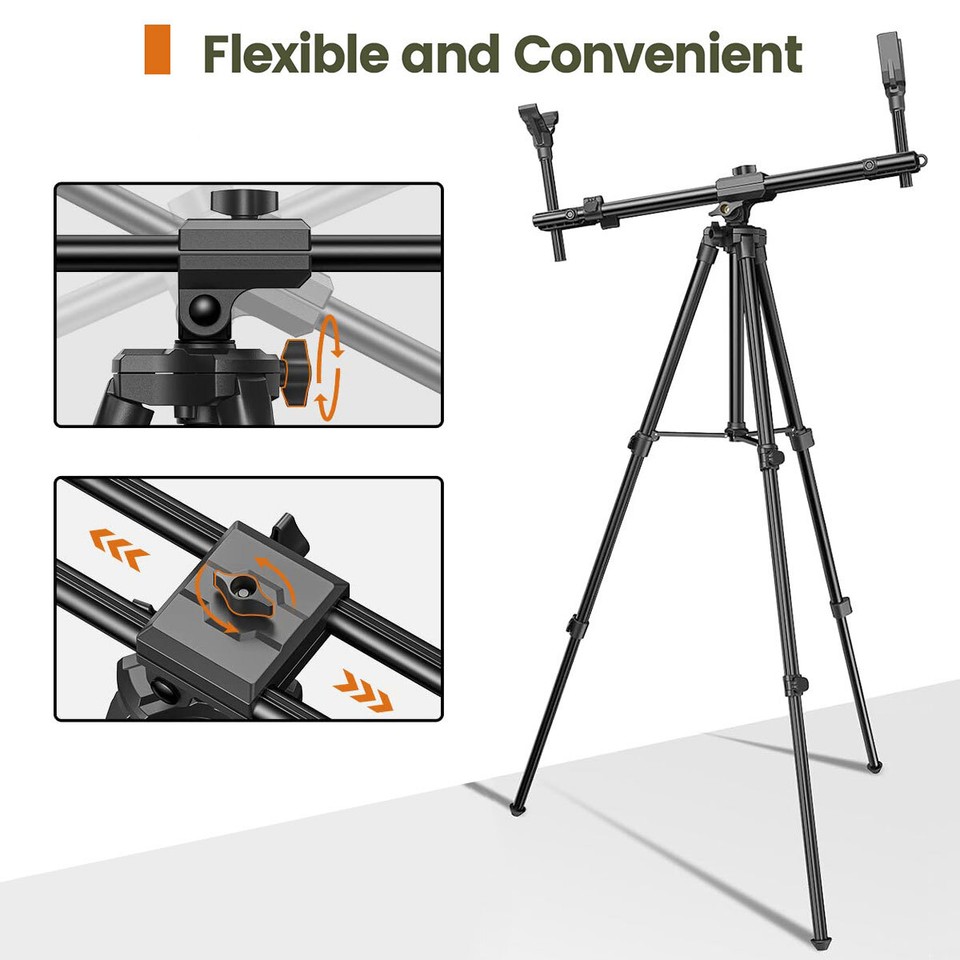 Rifle Shooting Tripod Adjustable Height 24-45.2" Flexible Crossbow ...
