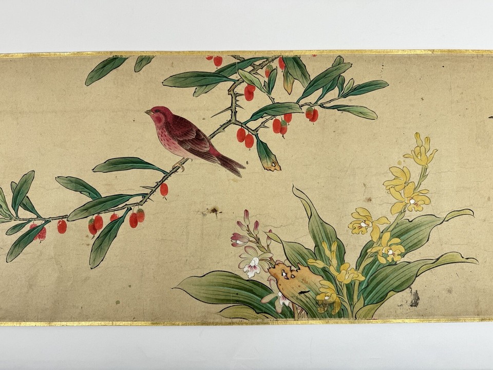 Japanese Drawing Book “ShikiKachoga-kan” Antique 18-19cent 10m length ...