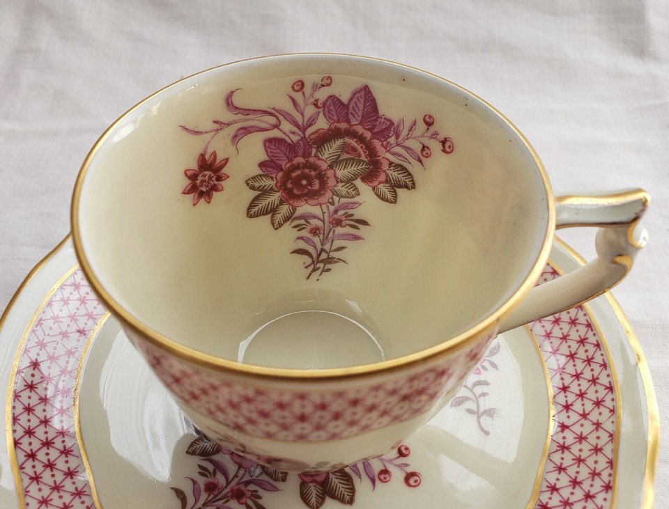 B & Co. Limoges Porcelain Cup Saucer L. Bernardaud NANKIN Pattern Gold ...