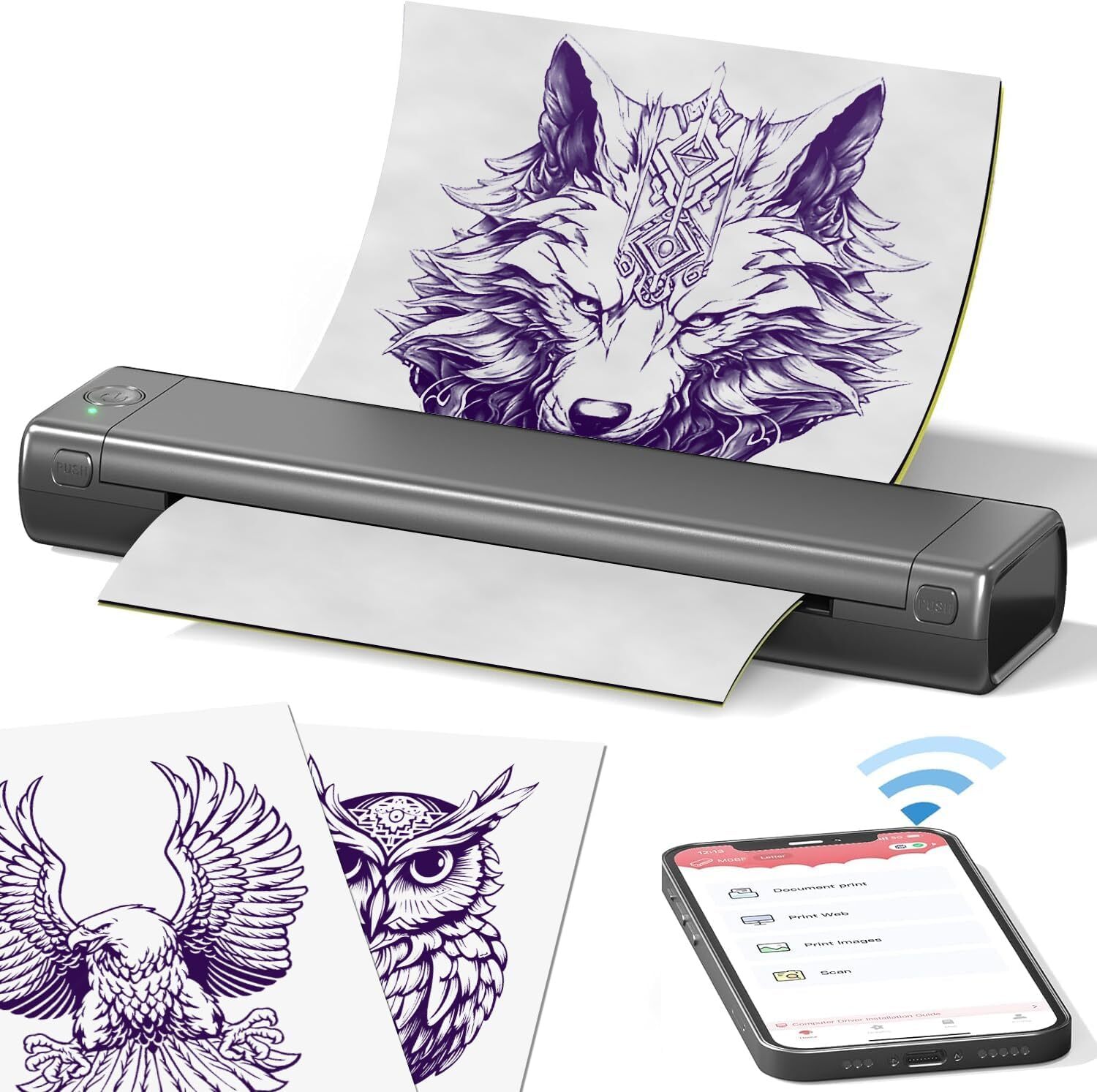 Phomemo M08F Wireless Tattoo Stencil Printer Portable Tattoo Transfer ...