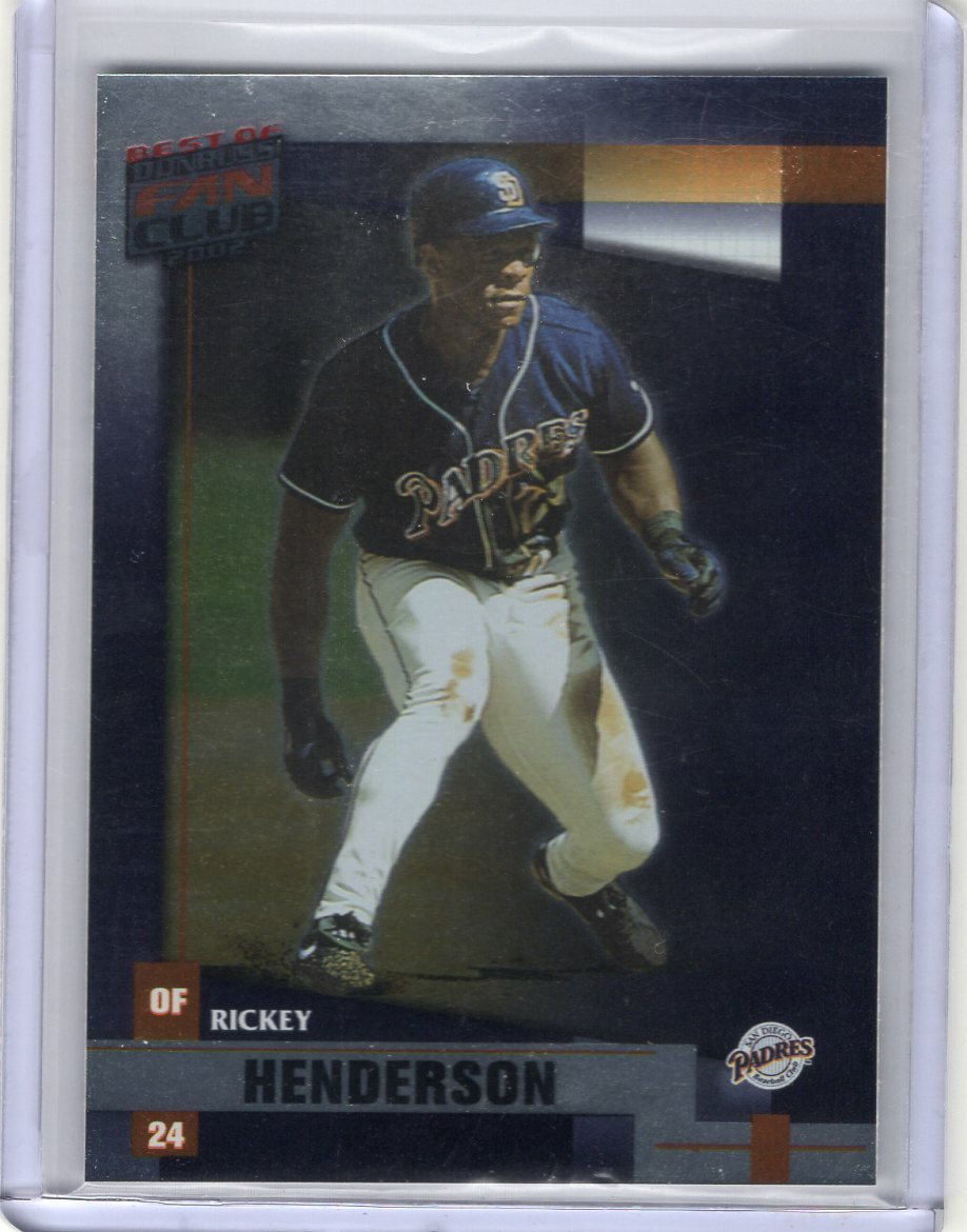 RICKEY HENDERSON 2002 Donruss Best of Fan Club #68 - PADRES | eBay