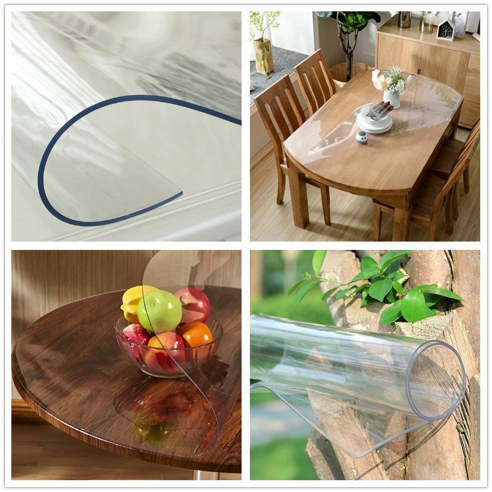 OstepDecor Custom 1.5mm Thick Crystal Clear PVC Table Protector Covers ...