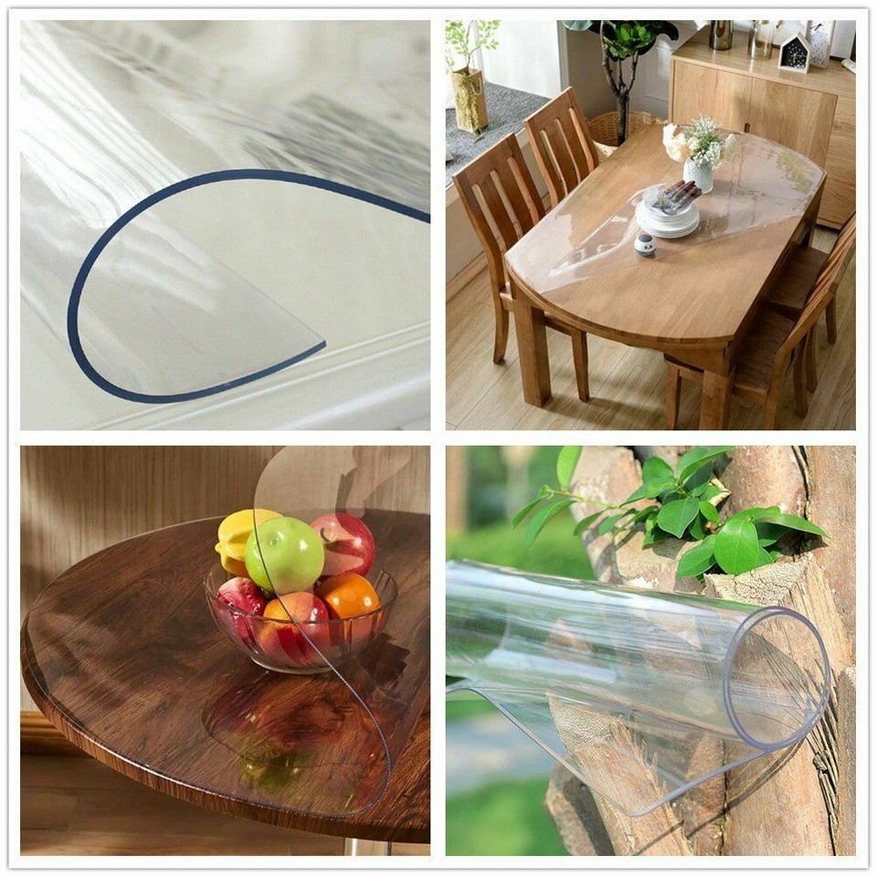 OstepDecor Custom 1.5mm Thick Crystal Clear PVC Table Protector Covers ...
