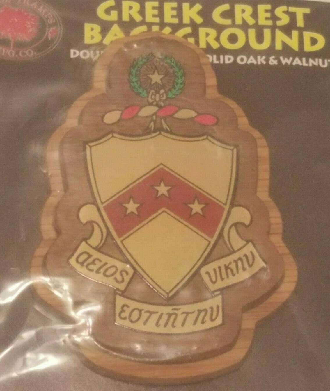 PHI KAPPA TAU Wooden Paddle Tramp Crest 4" Oak and Walnut - Glue ...