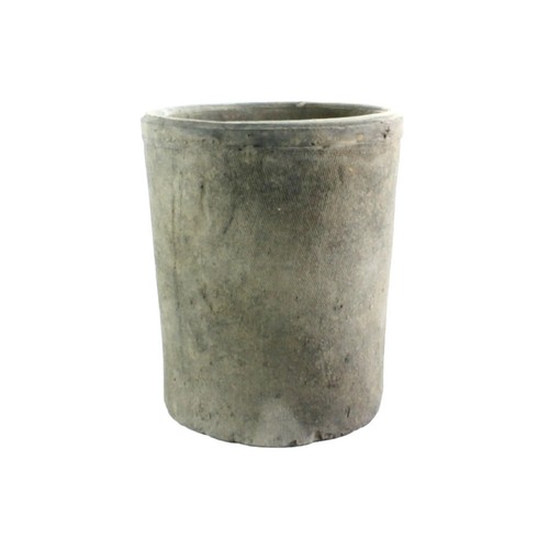 Round Rough "Barrel Large" Grey Distressed Vintage Planter Pot for Home ...