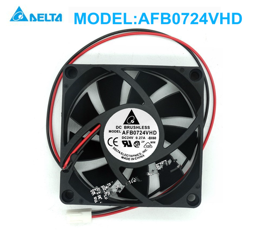 1 PCS DELTA Fan AFB0724VHD DC 24V 0.27A 7020 7CM 2 pin inverter Cooling ...