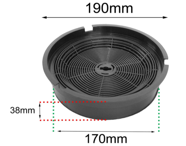 TWO CDA Charcoal Hood Filters (EVA 60/70/90,EIN60, CCA52SI, CCA72SI ...