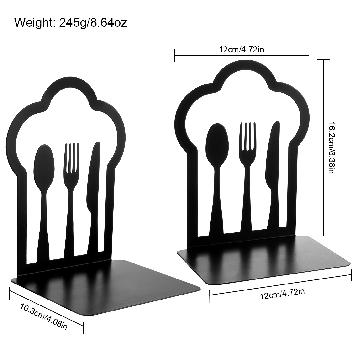 Decorative Metal Book Ends Spoon Kitchen Cookbook Bookends Bookends For ...